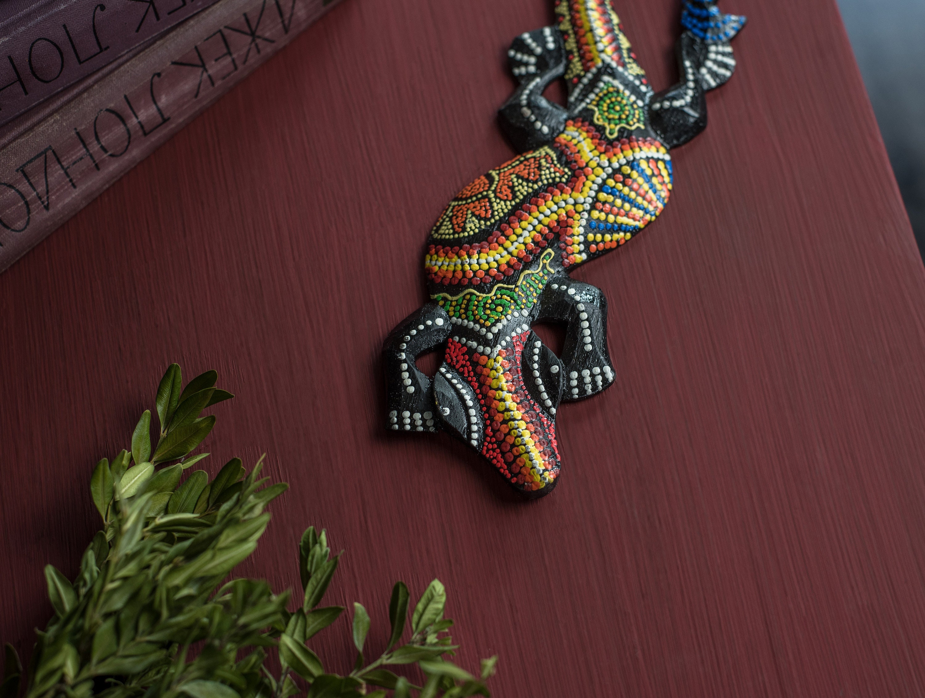 9 Aboriginal Gecko Dot Wood Ethno Home Decor Indonesian | Etsy