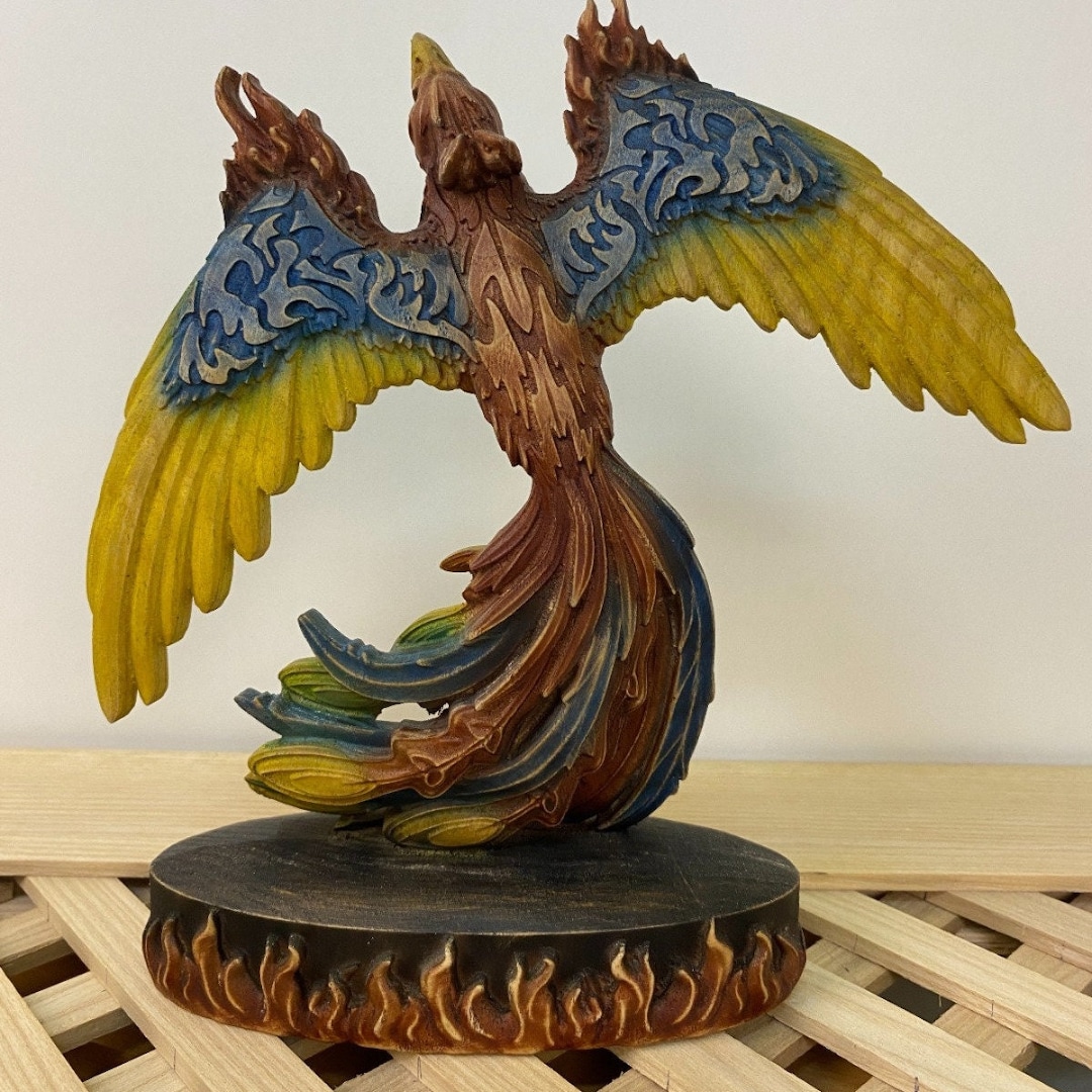 Phoenix Greek Statue Phoenix Statue Mythical Bird Colored Phoenix ...