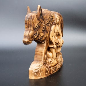 Freyr Sculpture Wooden Norse God of Fertility and Prosperity Ash Wood ...