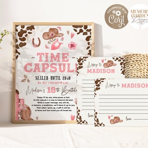1st Rodeo Time Capsule & Note Card I First Birthday Cowgirl Party ...
