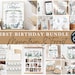 EDITABLE Watercolor Mountain & Forest Woodland First Birthday Party ...