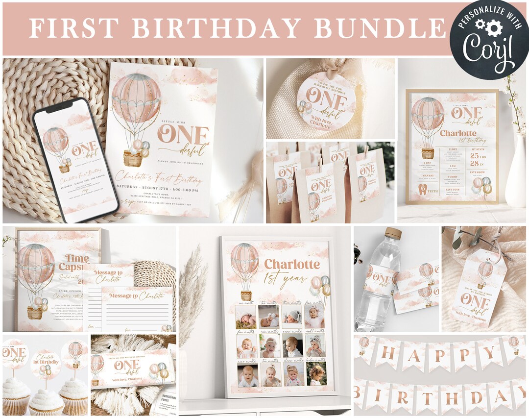 EDITABLE Little Miss Onederful First Birthday Party BUNDLE I - Etsy
