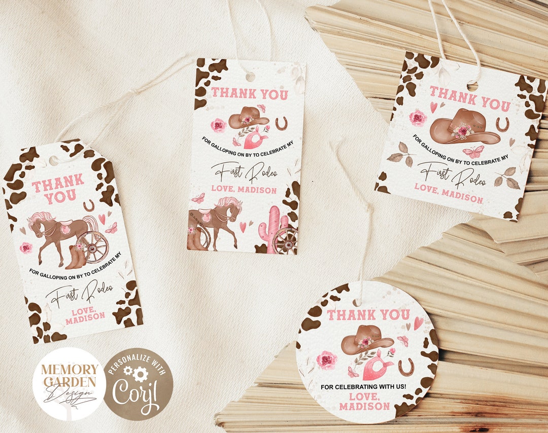 1st Rodeo Cowgirl Favor Tag Template I First Birthday Cowgirl Party ...