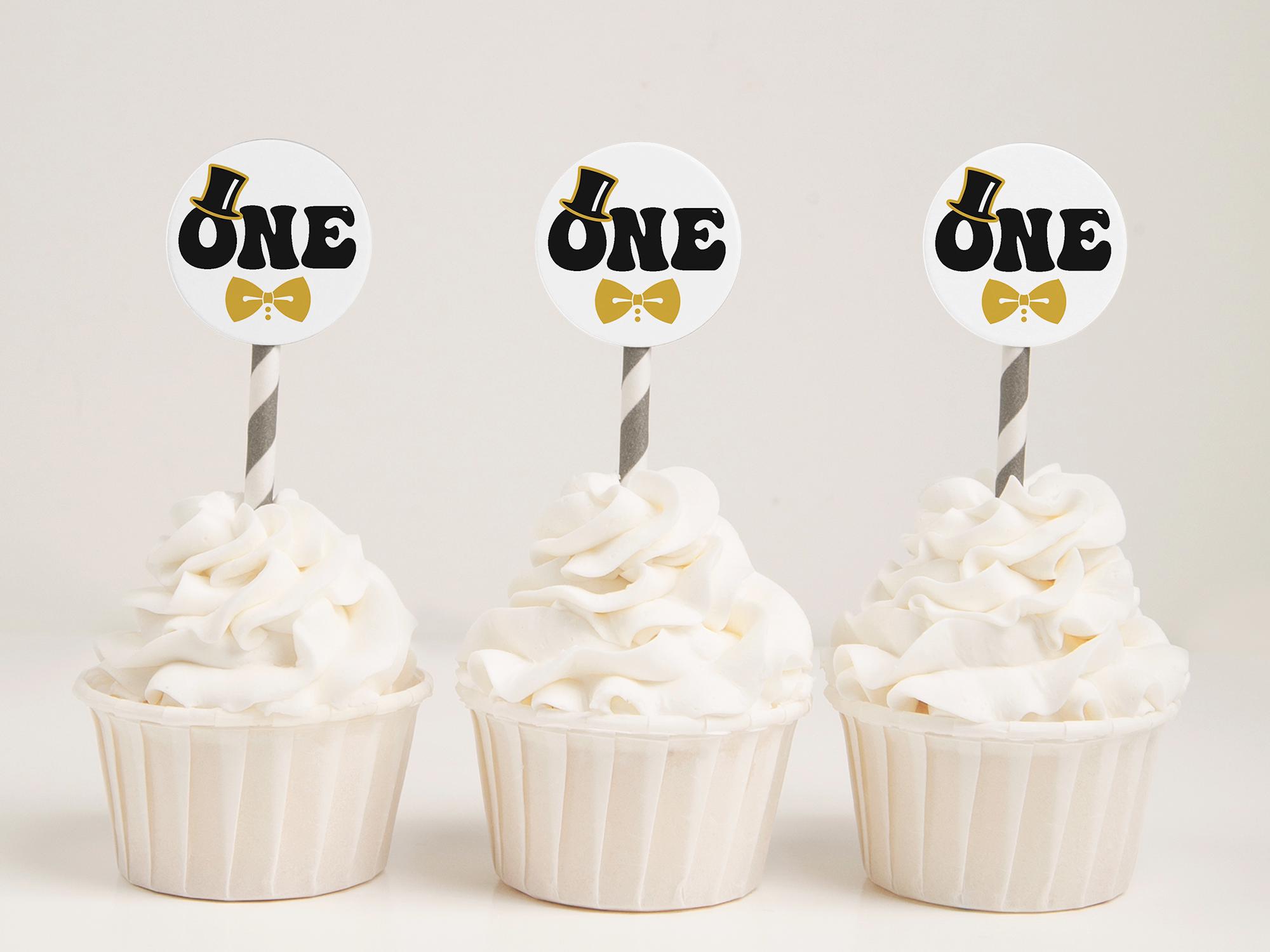 EDITABLE Mr Onederful Boy First Birthday Cupcake Toppers Template I ...