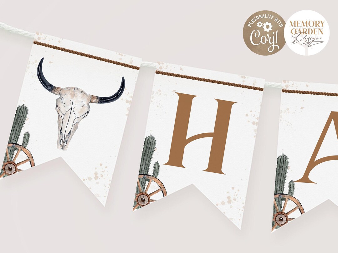 1st Rodeo Cowboy First Birthday High Chair Banner I Country Bunting ...