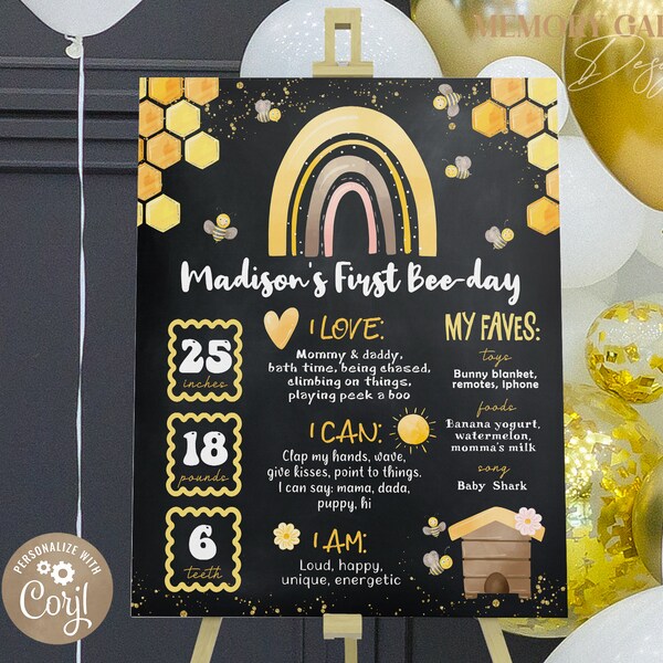 First Bee Day Banner - Etsy