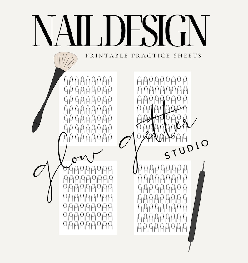 Nail Design Printable Practice Sheets - Etsy