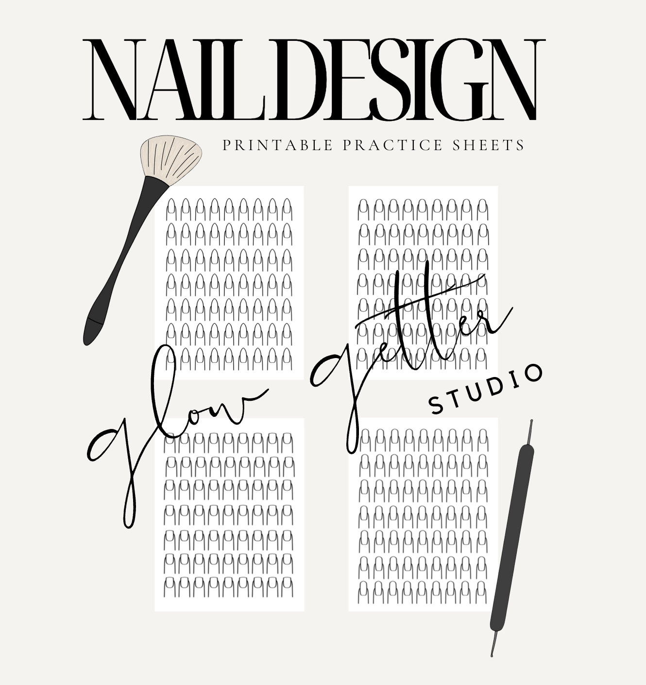 Nail Design Printable Practice Sheets - Etsy