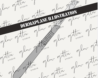 Dermaplaning Illustration, Dermaplane Blade, Esthetician Clip Art, Skin ...