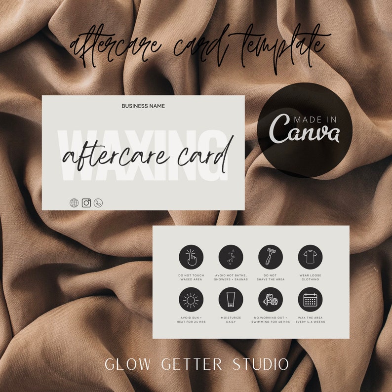 Editable Wax Aftercare Card - Etsy