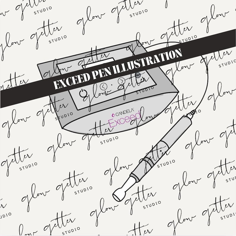 Exceed Microneedling Pen Illustration - Etsy