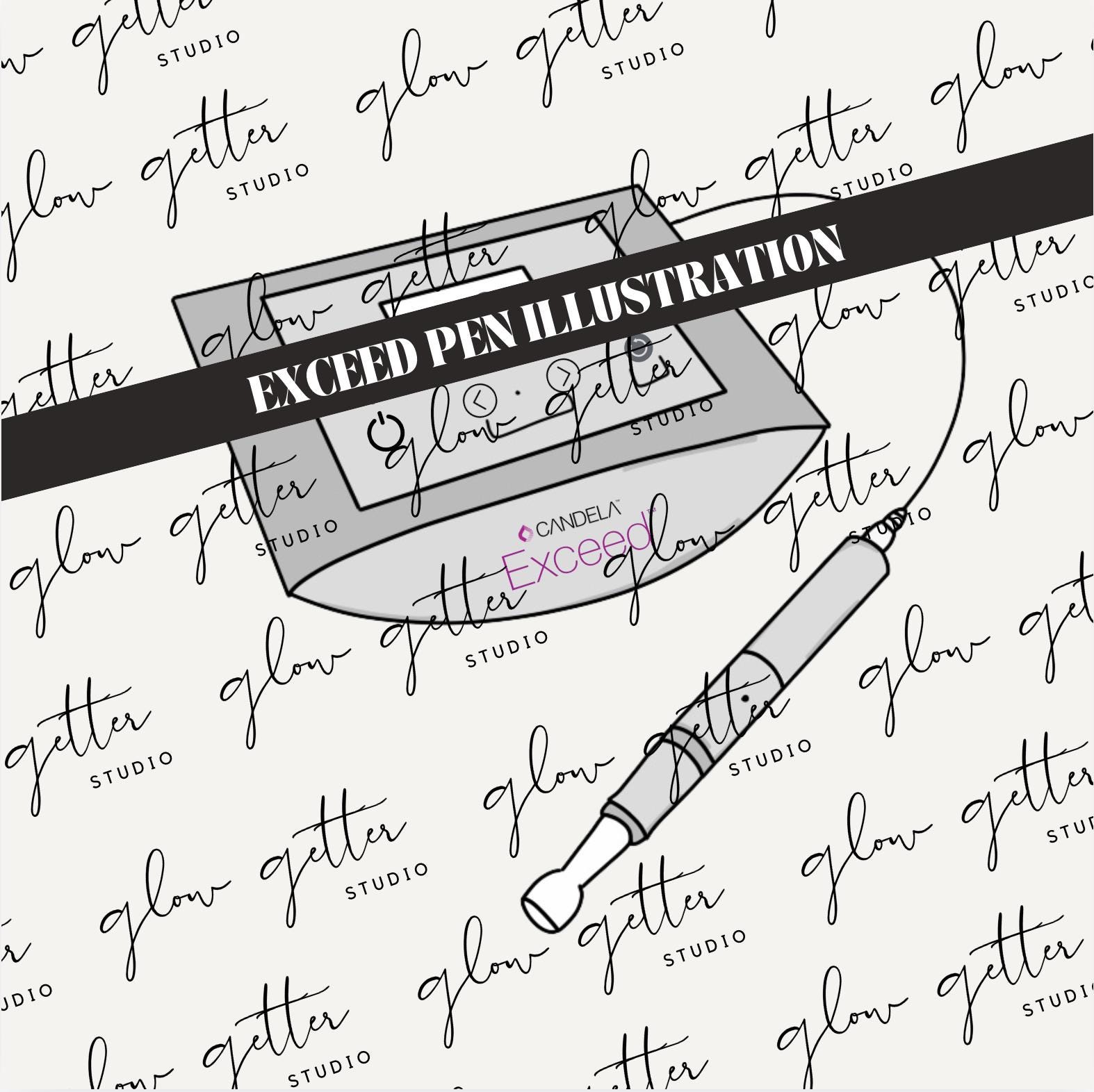 Exceed Microneedling Pen Illustration - Etsy