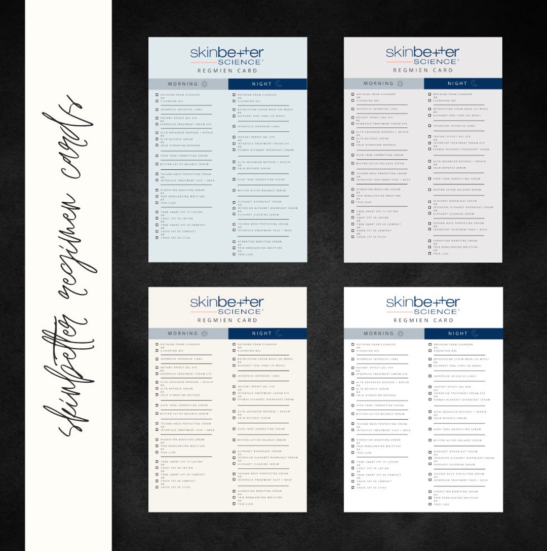 Skinbetter Science Regimen Cards - Etsy