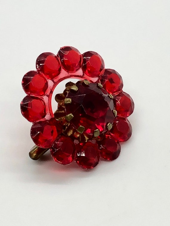 Antique Red Iridescent Red Brooch - Gem