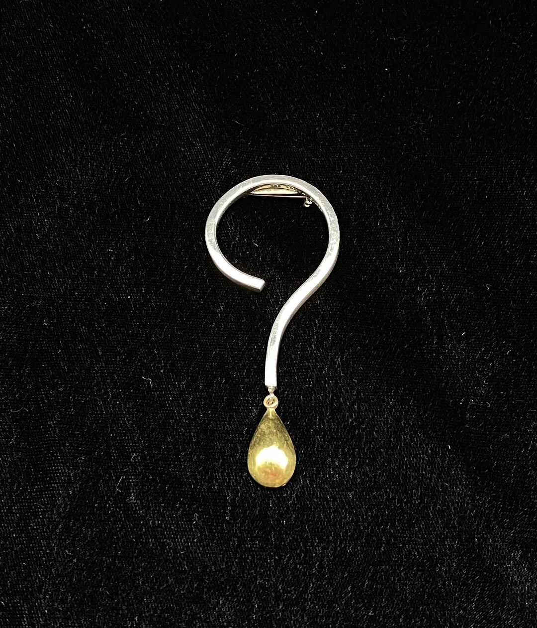 Question Mark Brooch - Sterling Silver and Brass - Etsy
