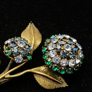 Vintage Sandor Co Rhinestone Flower Brooch: 1950s Floral Pin - Etsy