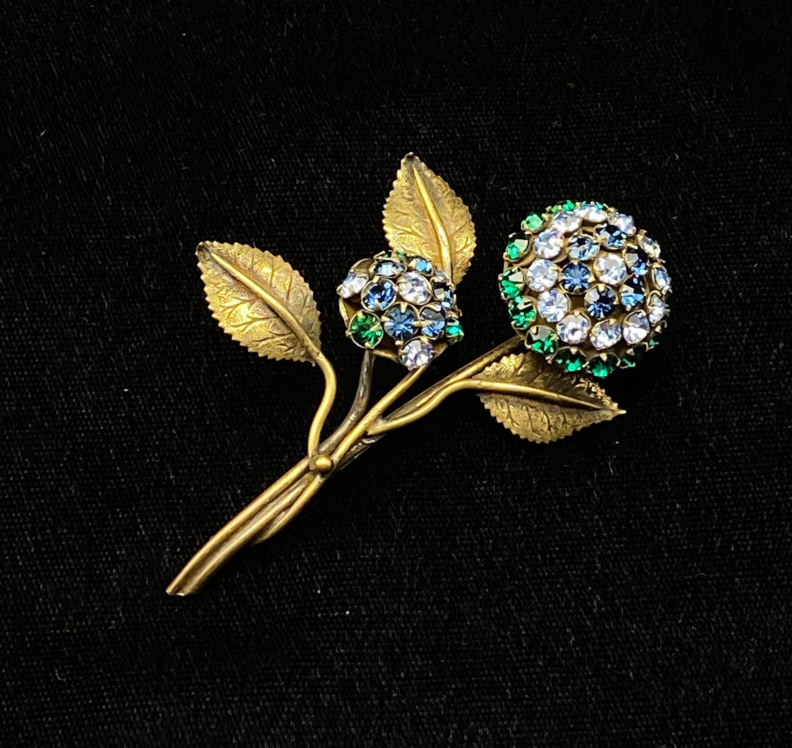 Vintage Sandor Co Rhinestone Flower Brooch: 1950s Floral Pin - Etsy