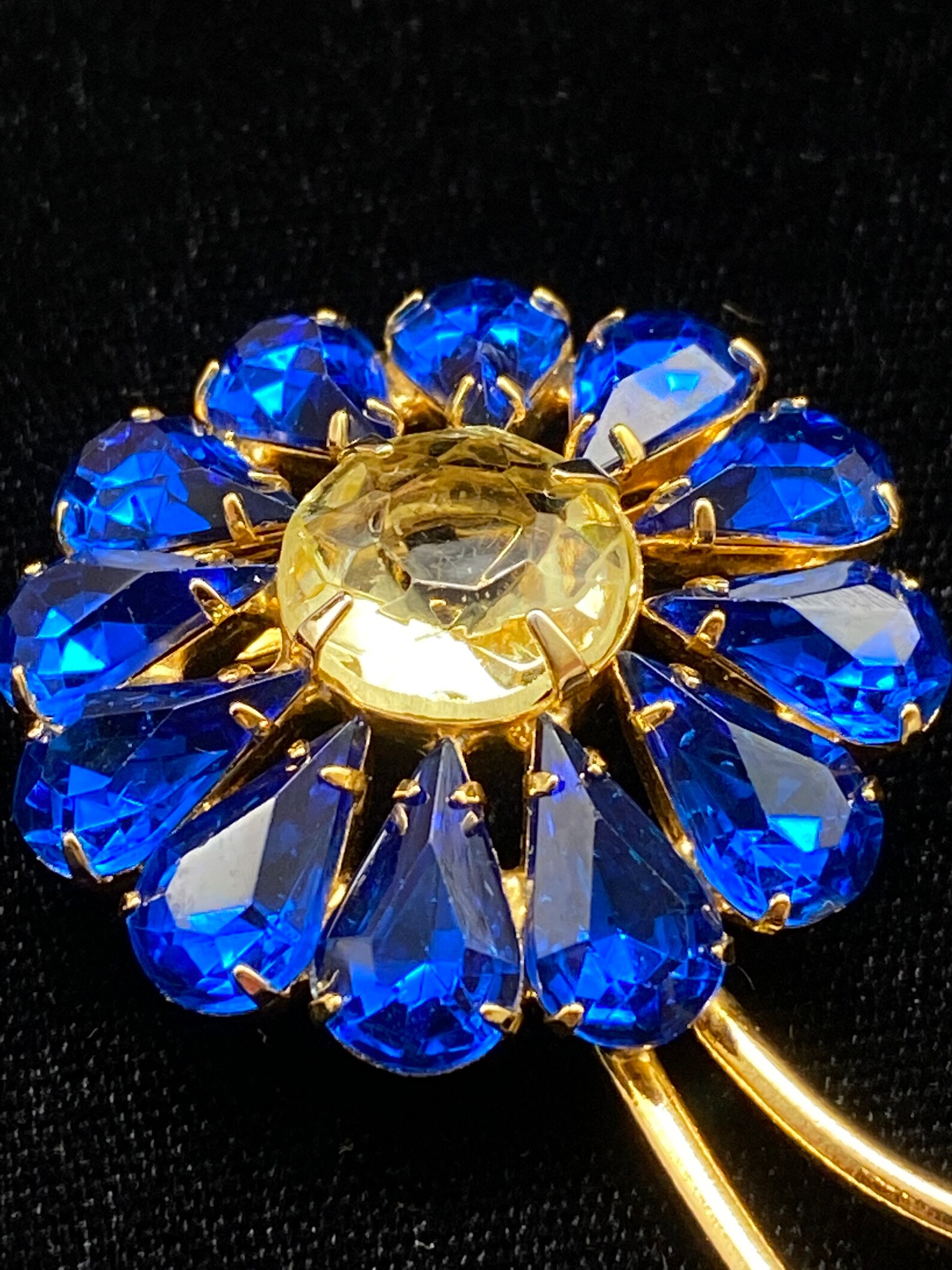 Stunning Blue Flower Brooch - Etsy