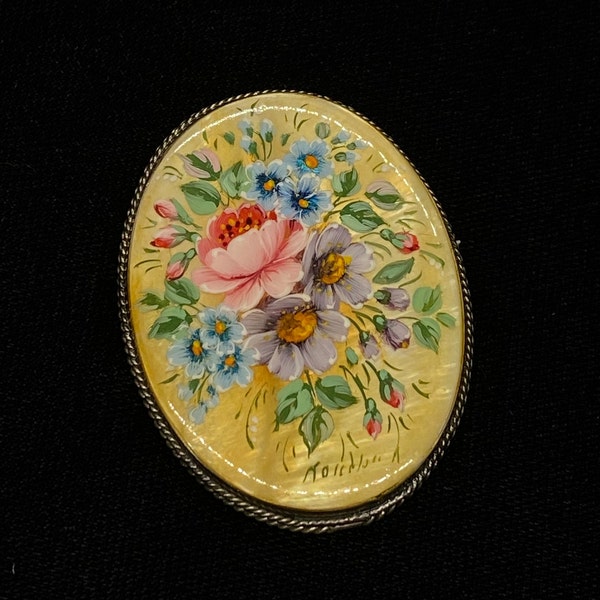 Hand Painted Brooch - Etsy