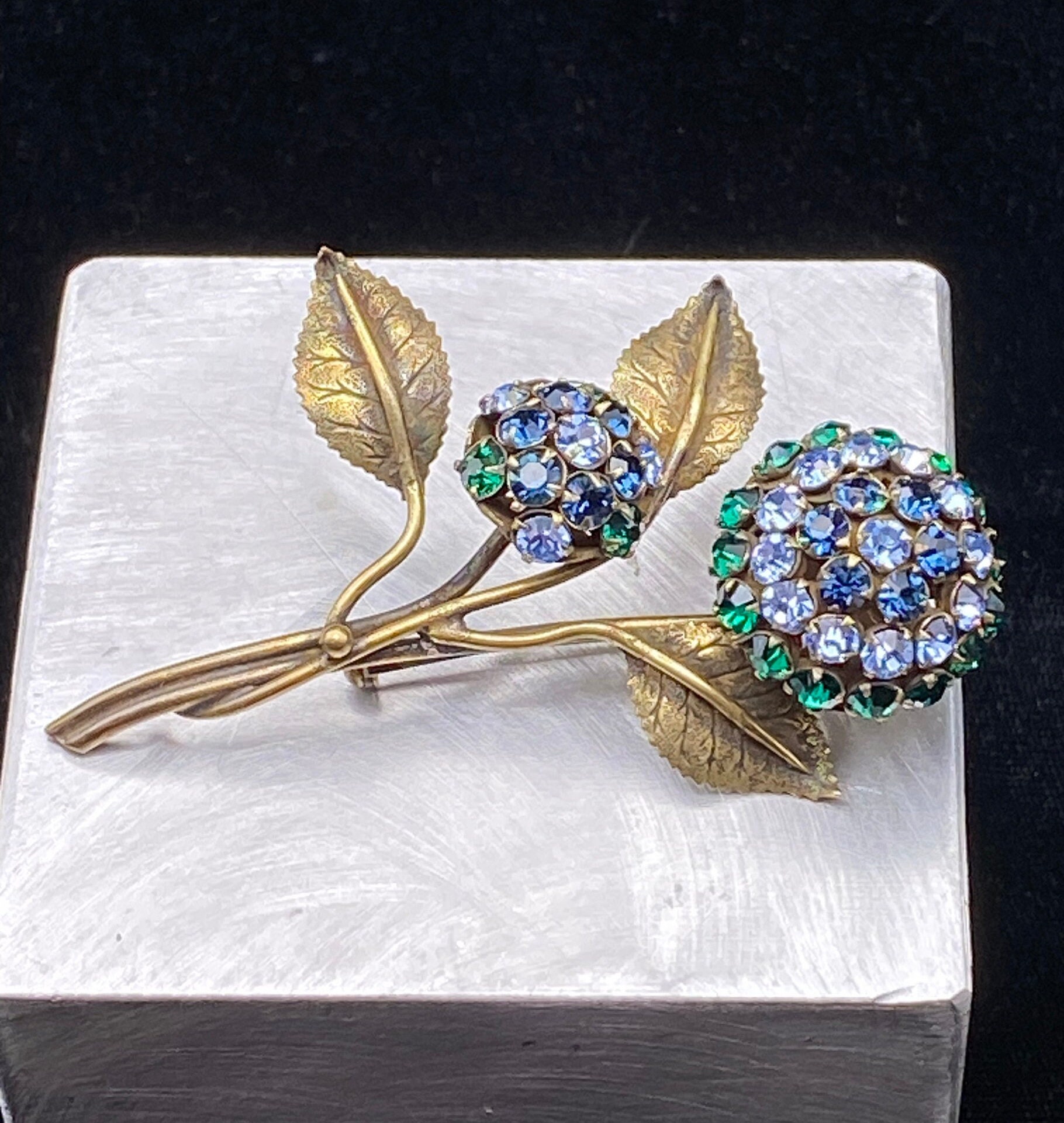 Vintage Sandor Co Rhinestone Flower Brooch: 1950s Floral Pin - Etsy