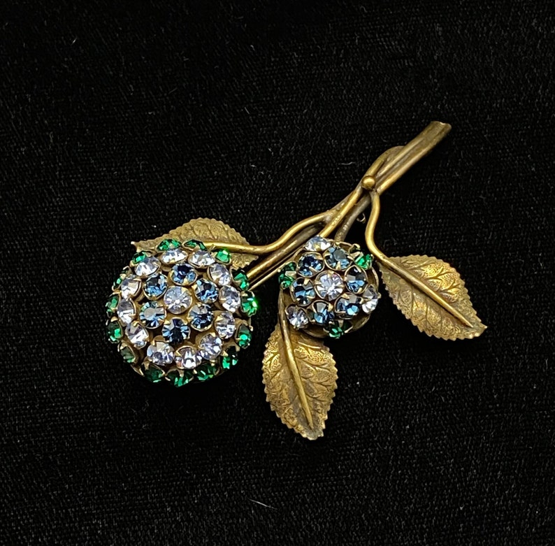 Vintage Sandor Co Rhinestone Flower Brooch: 1950s Floral Pin - Etsy