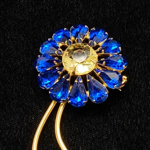 Stunning Blue Flower Brooch - Etsy