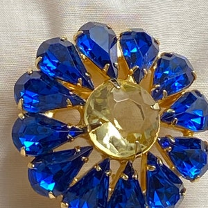 Stunning Blue Flower Brooch - Etsy