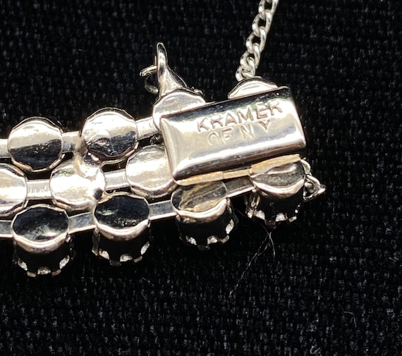 Vintage Kramer Ruby Red and Clear Rhinestone Bracelet - Gem