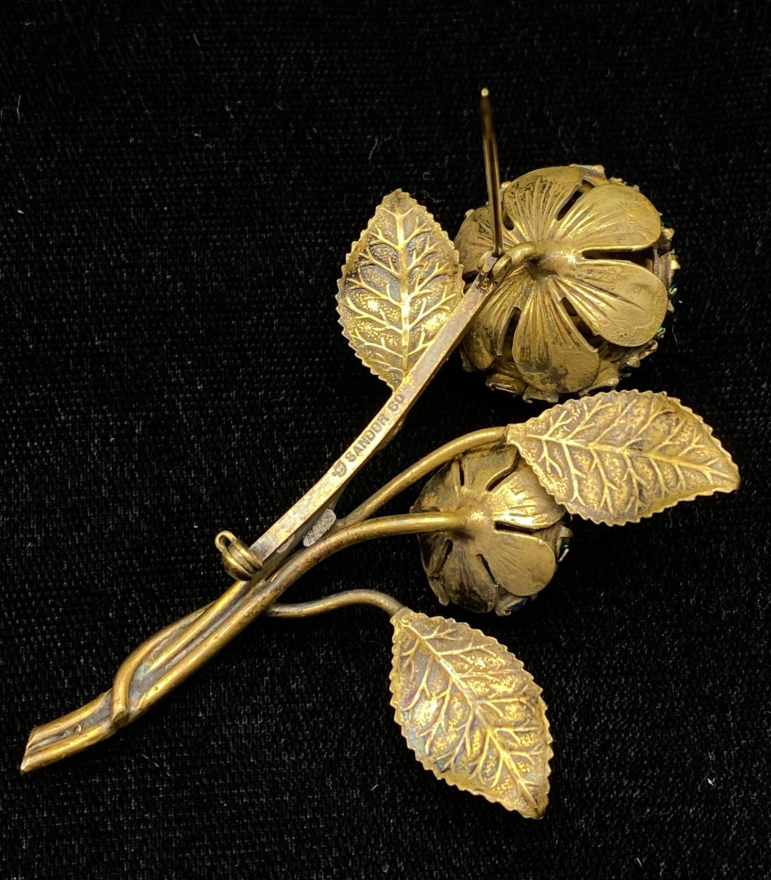 Vintage Sandor Co Rhinestone Flower Brooch: 1950s Floral Pin - Etsy