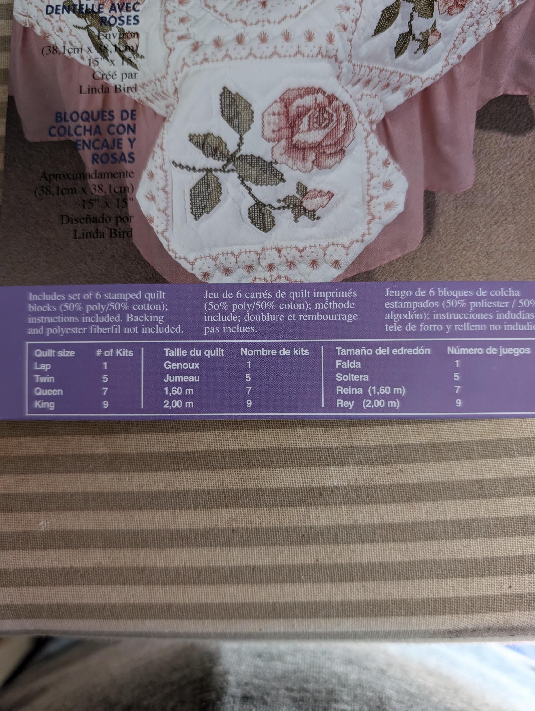 Bucilla Rose Lace Quilt Blocks - Etsy