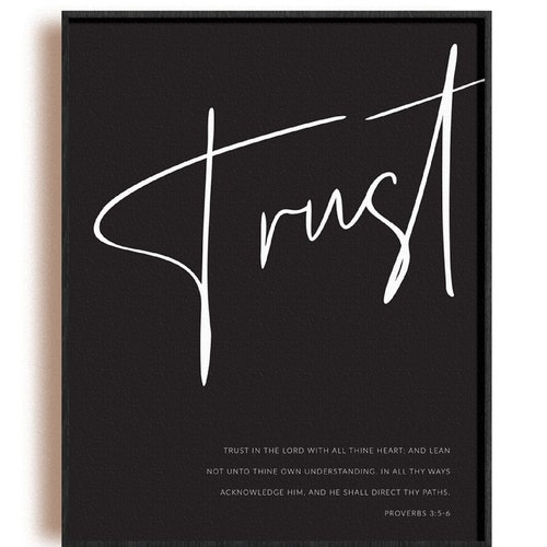 Proverbs 3:5-6 Black and White Printable Wall Art Modern - Etsy