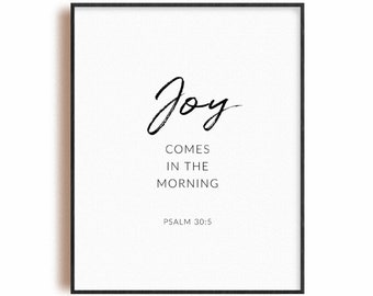 Psalm 30:5 Bible Verse Printable Wall Art Modern Christian | Etsy