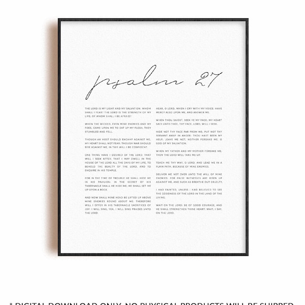 Psalm 27 Wall Art - Etsy
