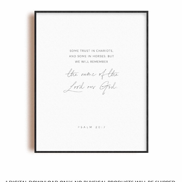 Psalm 20:7 - Etsy