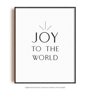 Modern Christmas Printable Joy to the World Modern Christian Wall Art ...