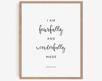Psalm 139:13 I Am Fearfully and Wonderfully Made Bible Verse - Etsy