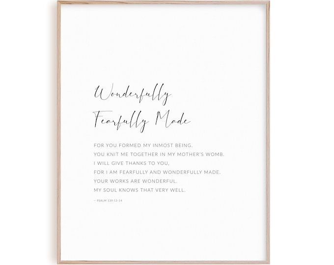 Psalm 139:14 I Am Fearfully and Wonderfully Made Rolled Poster 5"x7" to ...