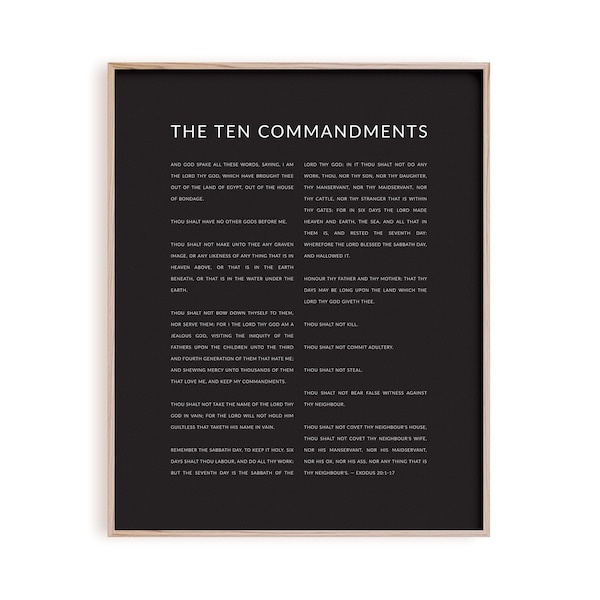 Ten Commandments Wall Art - Etsy