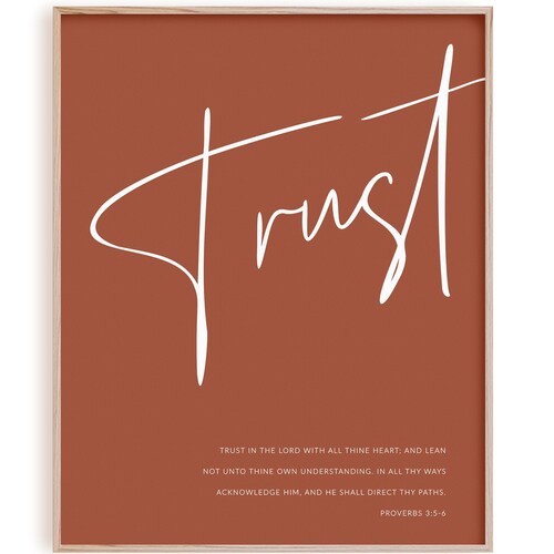 Trust in the Lord Bible Verse Wall Art Set of 2 Modern - Etsy