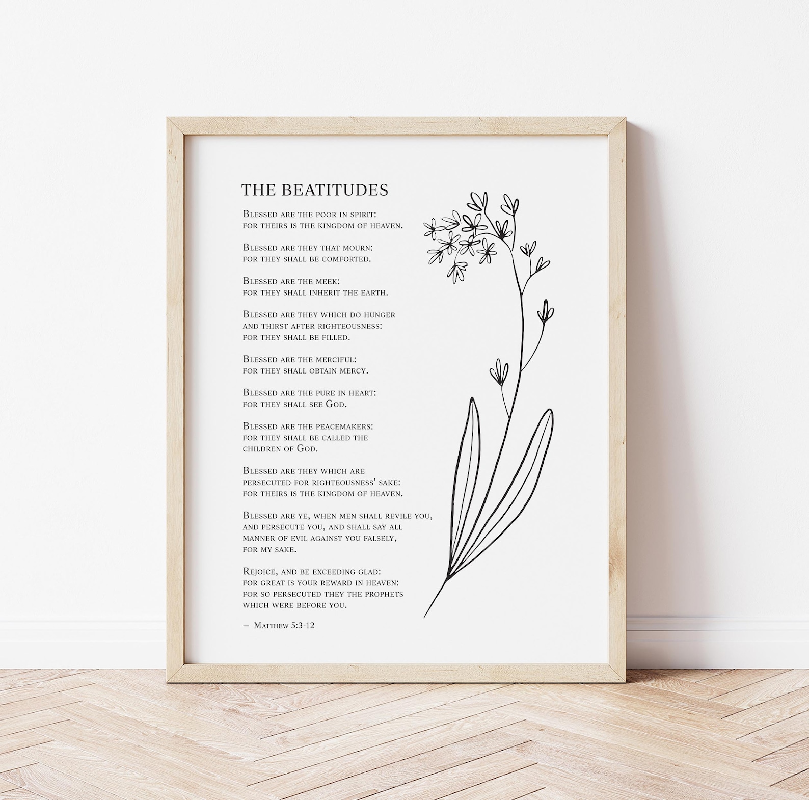 The Beatitudes Modern Christian Wall Art Botanical Line Art - Etsy
