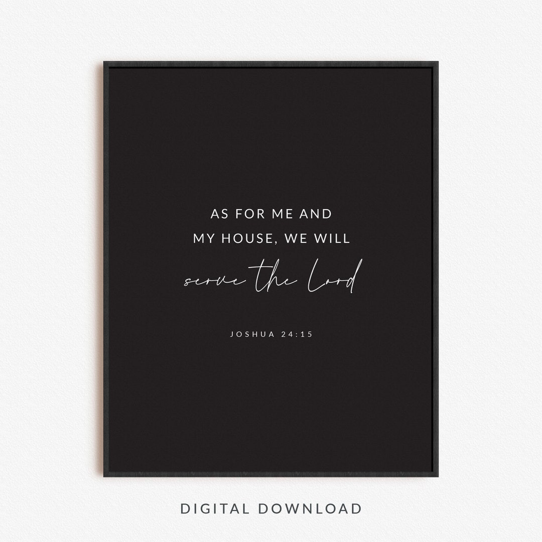 Joshua 24:15 Modern Bible Verse Wall Art, Christian Scripture Poster ...