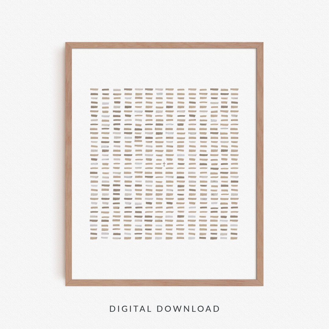 70x7 Modern Christian Art Print, Abstract Bible Verse Poster, Neutral ...
