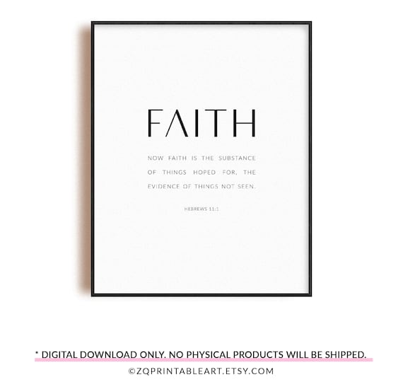 Hebrews 11:1 scripture print bible verse quote poster wall | Etsy