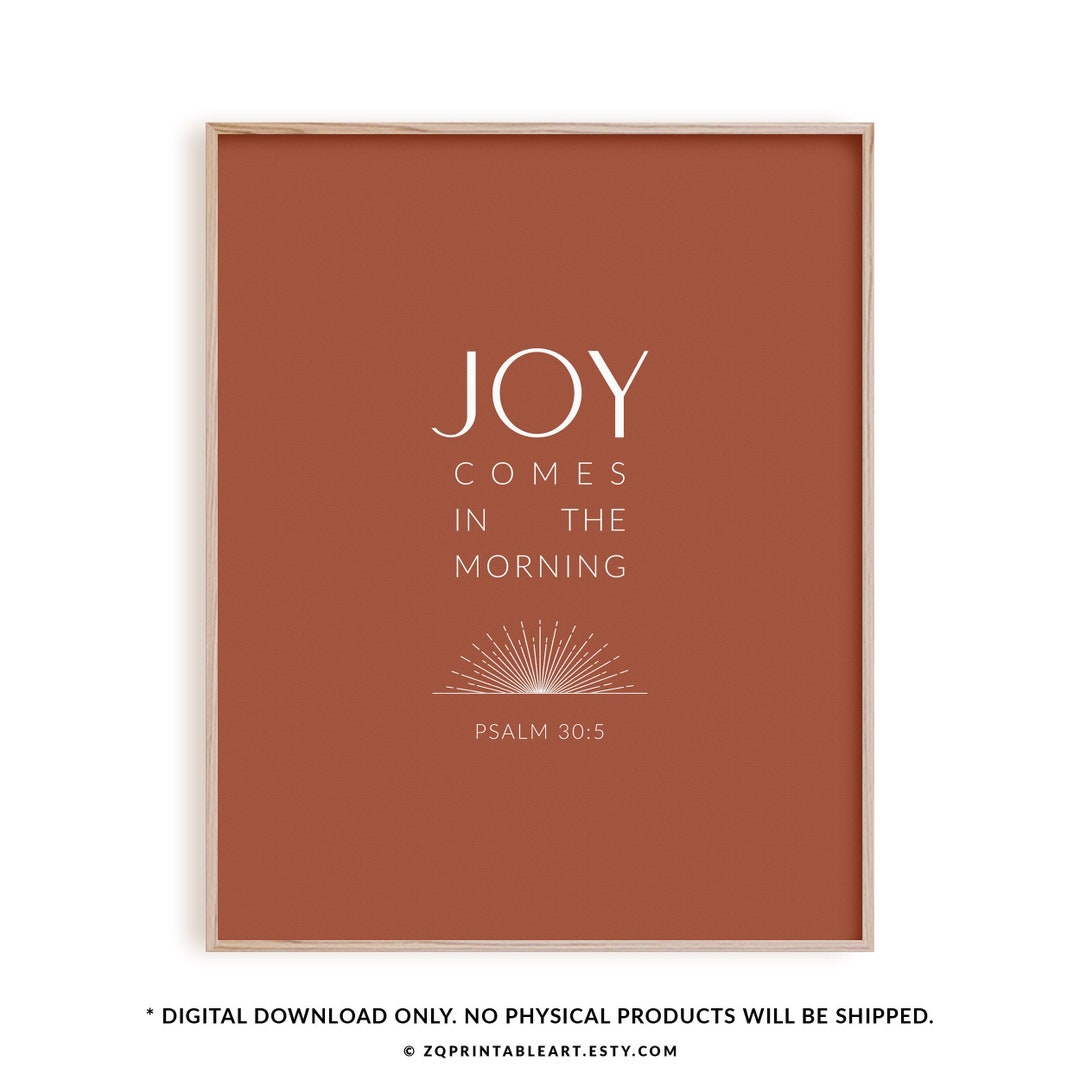 Psalm 30:5 Bible Verse Printable Wall Art, Modern Christian Scripture ...