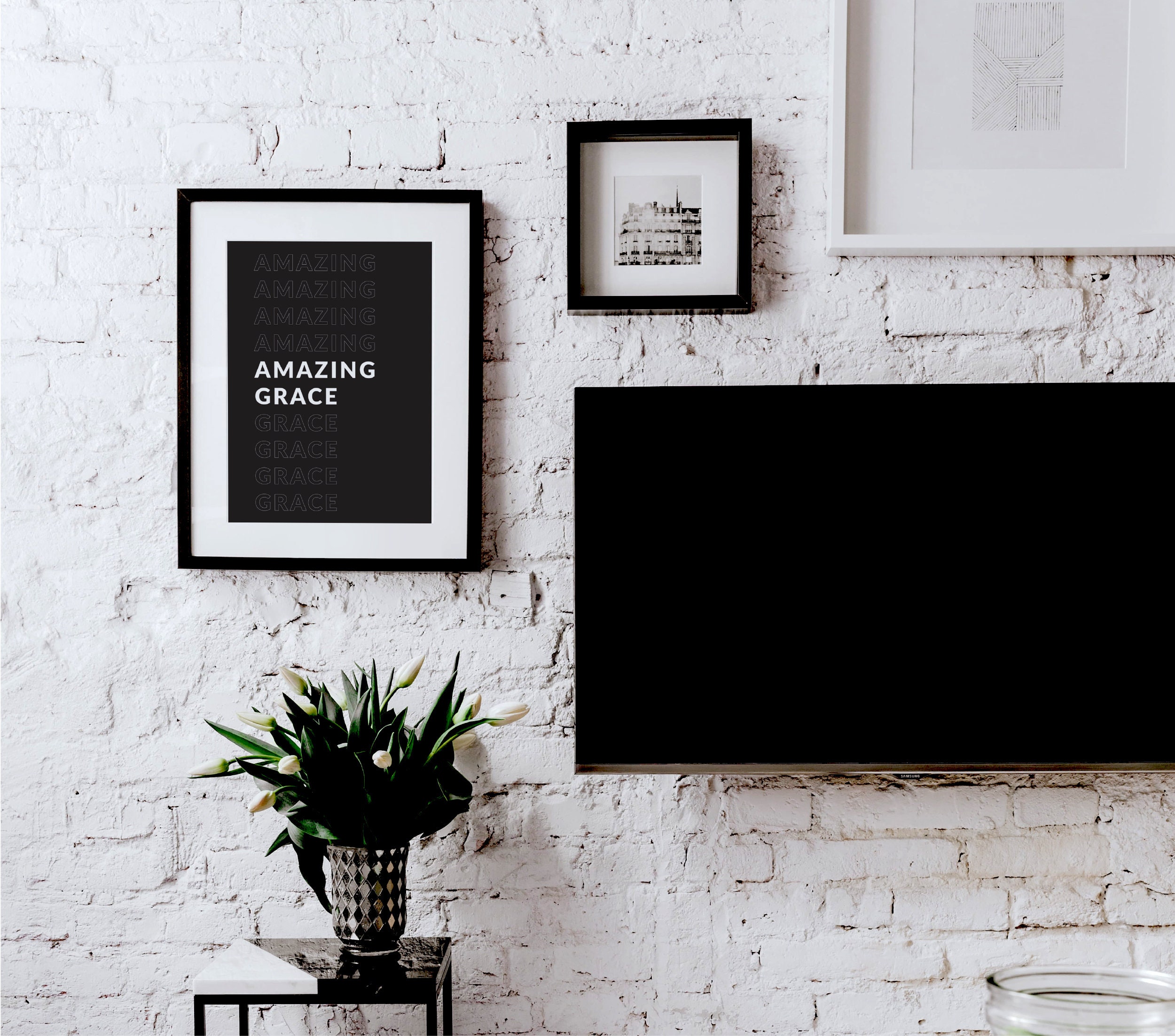 Amazing Grace Sign Wall Art ,typographic Poster, Quote Print Minimalist ...