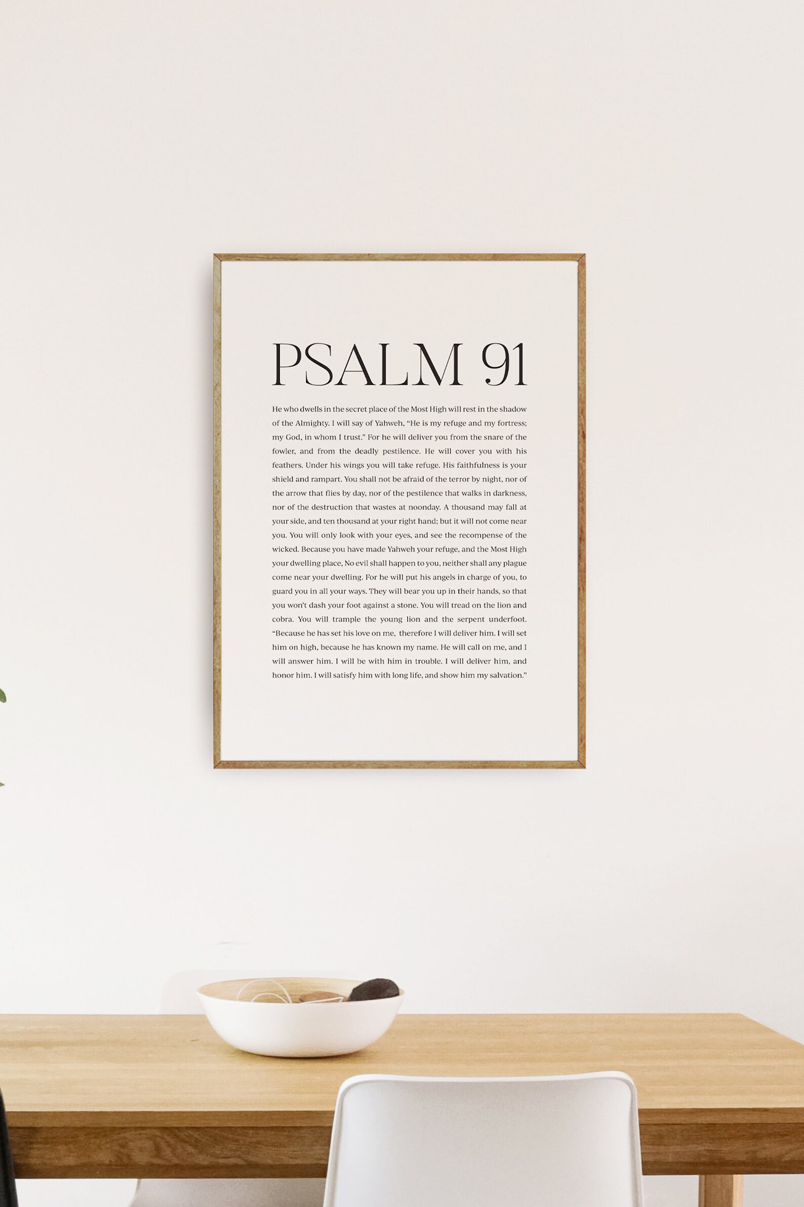 Psalm 91 Bible Verse Wall Art, Christian Scripture Poster Print, Modern ...