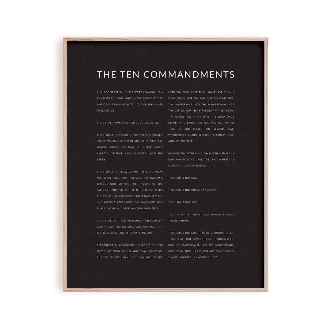 The Ten Commandments Wall Art, Christian Bible Verse Wall Art Printable ...