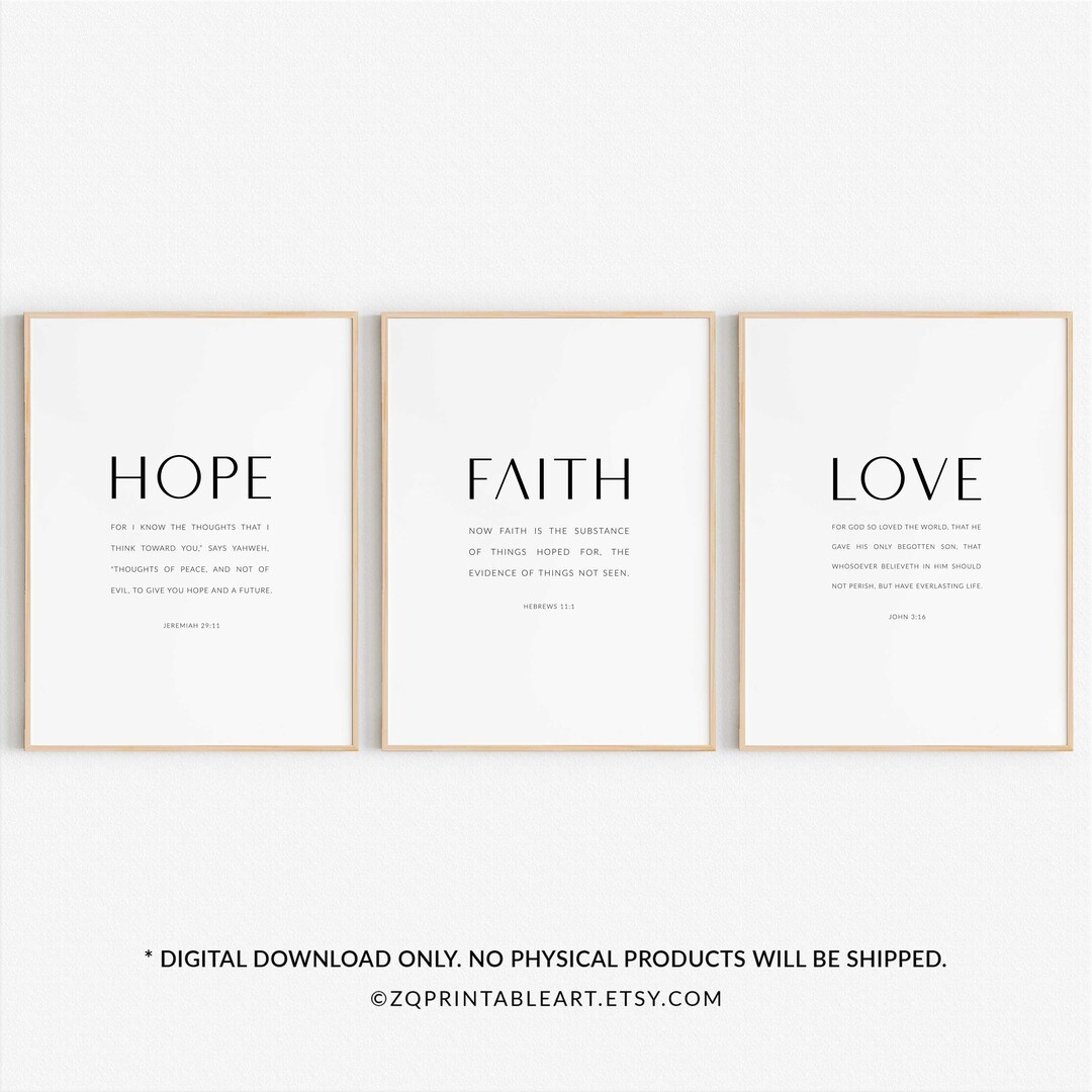 Bible Verse Prints 3 Piece Christian Wall Art Scripture - Etsy