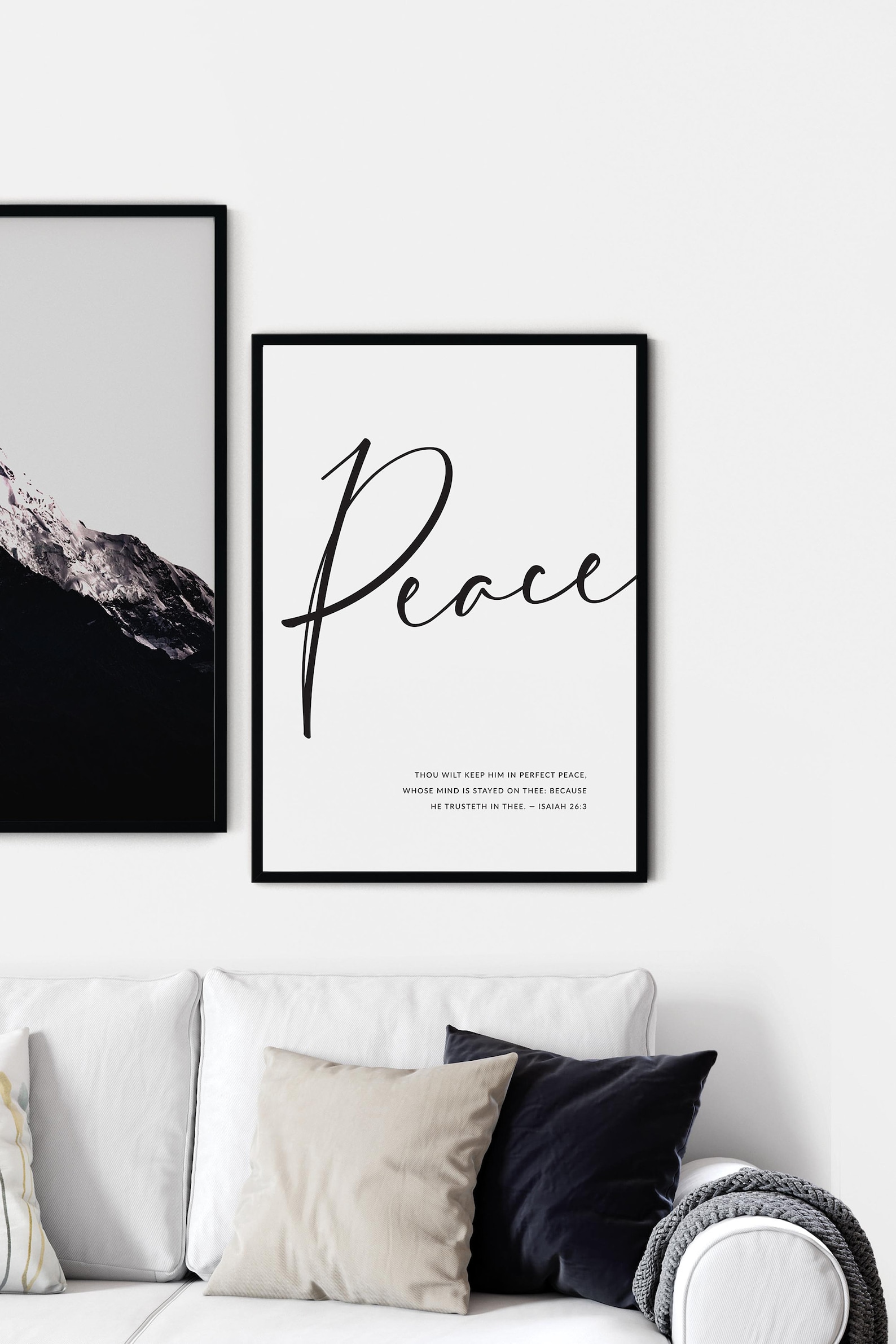 Isaiah 26:3 Peace Bible Verse Quote Wall Art, Christian Poster ...