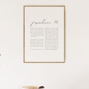 Psalm 16 Bible Verse Wall Art, Modern Christian Poster Printable ...